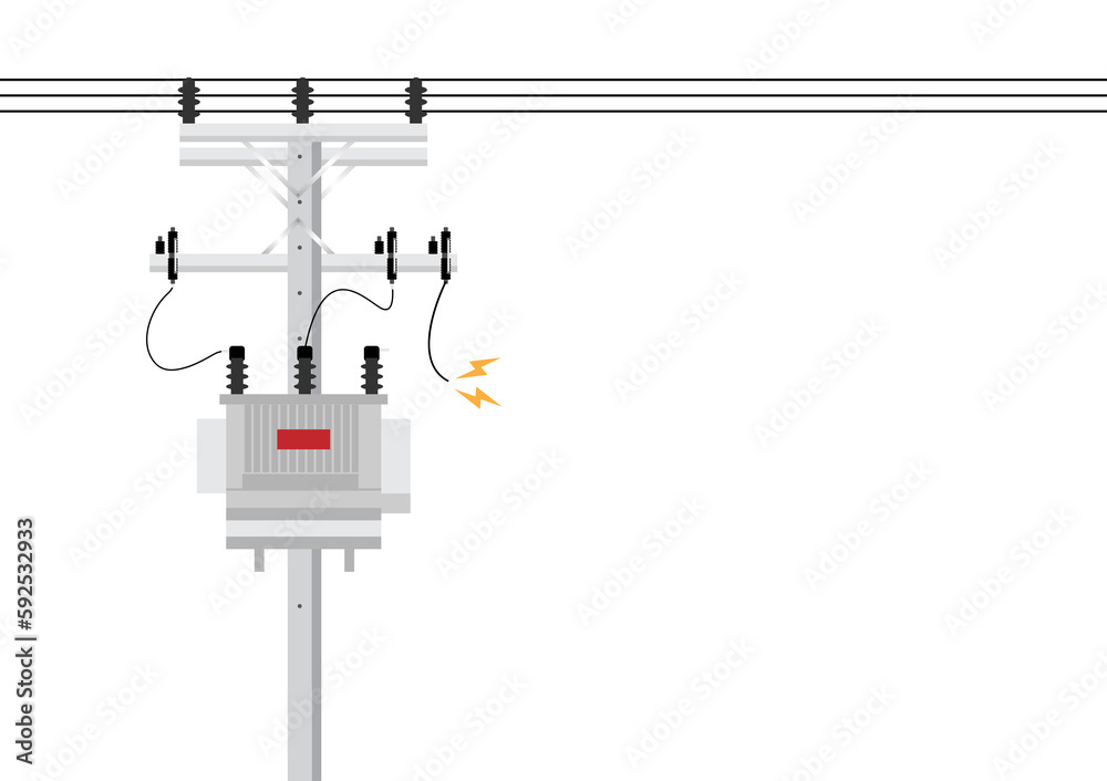 Electric pole and and Electric transformer damage and broken with Short ...