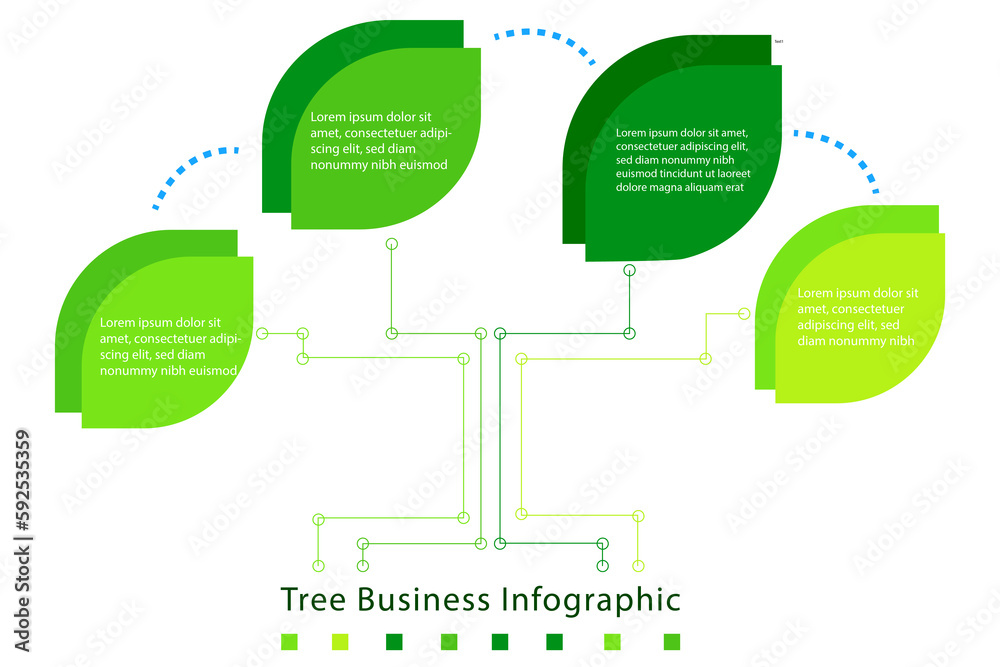 4 segments of environment tree map chart business infographic element ...