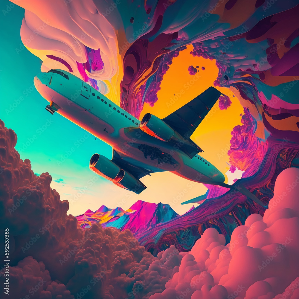 beautiful photography psychedelic spaces flying plane, inspired by ...