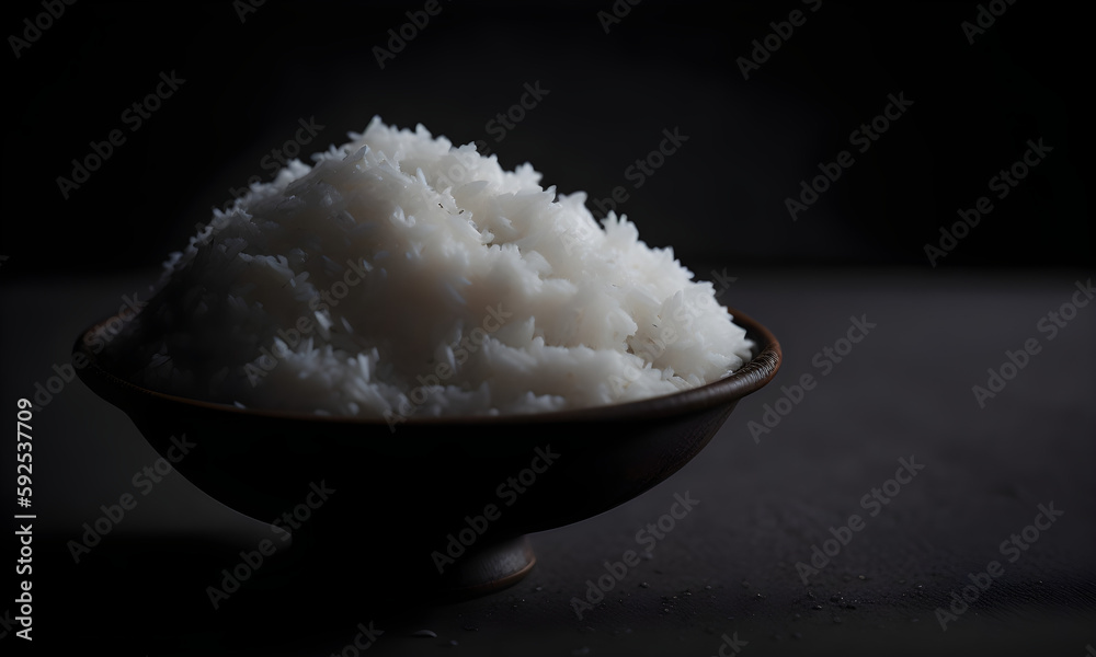 cooked plain white basmati rice or steamed rice in bowl, bowl of rice ...