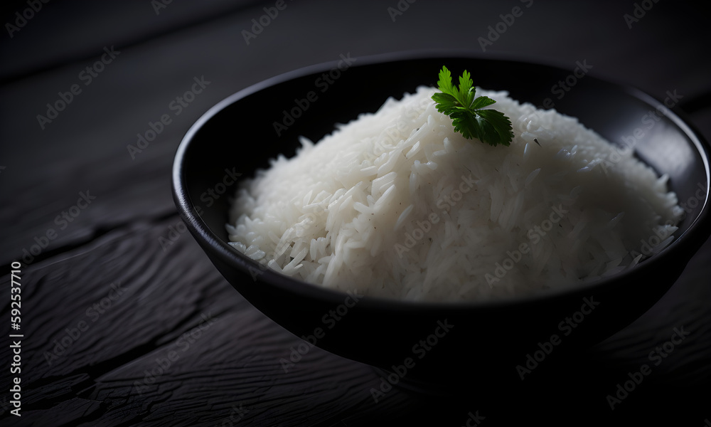 cooked plain white basmati rice or steamed rice in bowl, bowl of rice ...