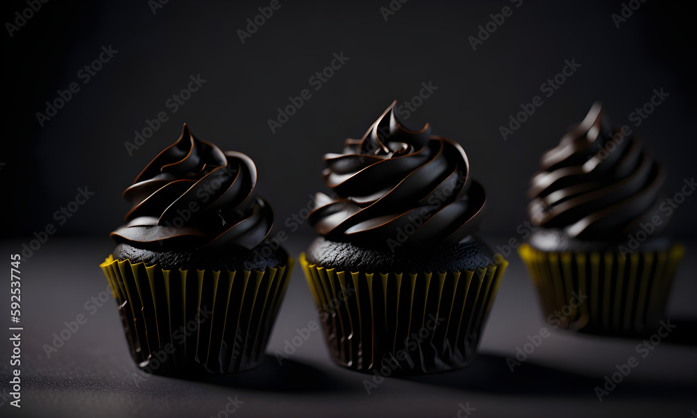 cupcakes dark chocolate sugar butter sour cream condenced milk side ...