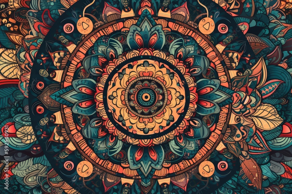 mandala wallpaper, with repeating geometric patterns and colors ...