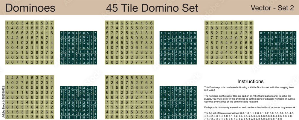 5 45 Tile Dominoes Puzzles. A set of scalable puzzles for kids and ...