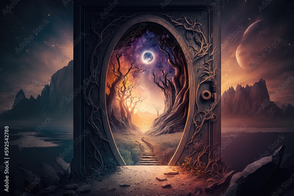 a mysterious and magical door, leading to a world beyond imagination ...