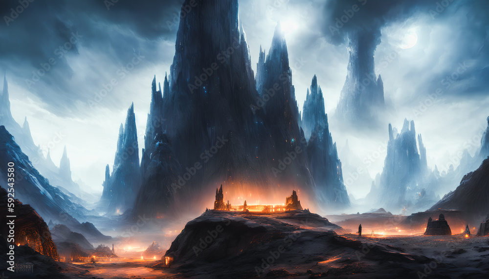 Dystopian cave in an unknown world. Eerie and unsettling, Generative AI ...