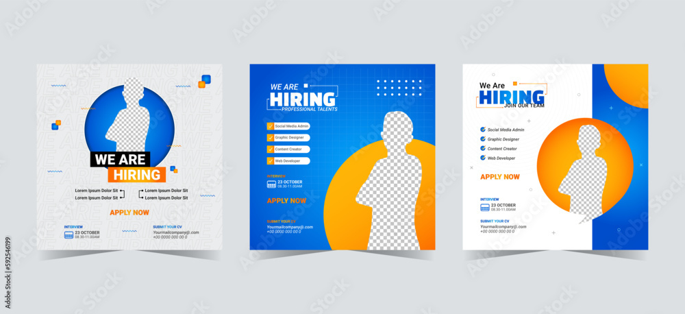 We are hiring job vacancy social media post banner design template on ...
