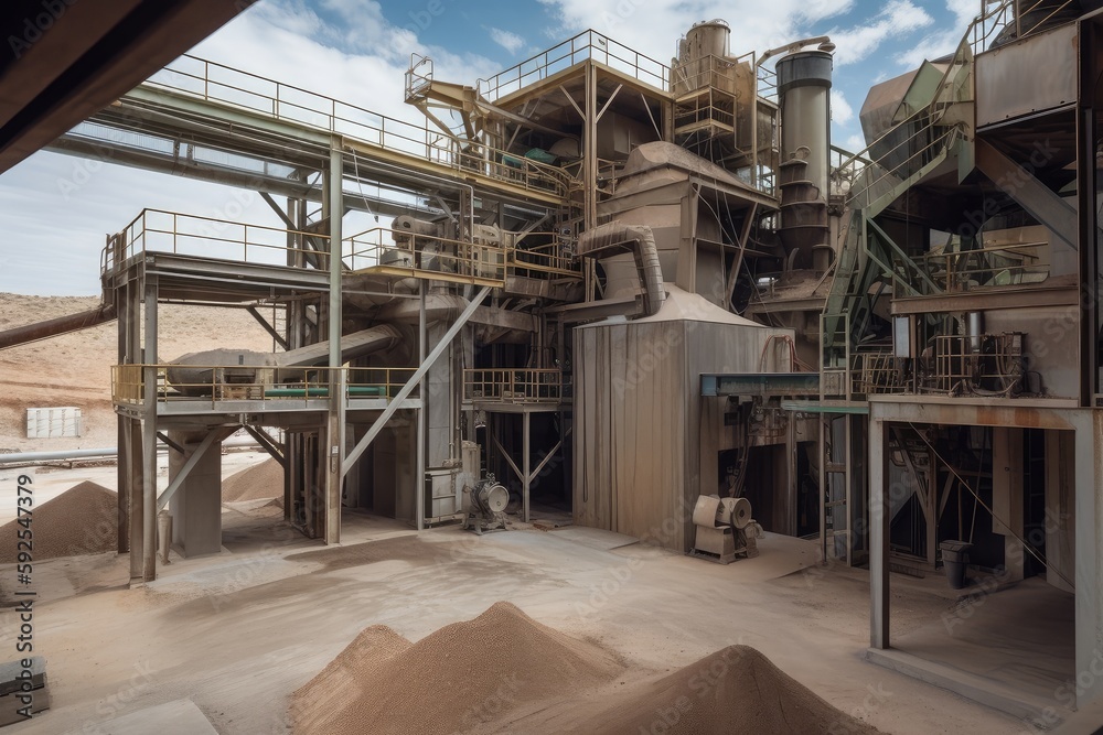 extraction and processing facility, with modern equipment used to ...