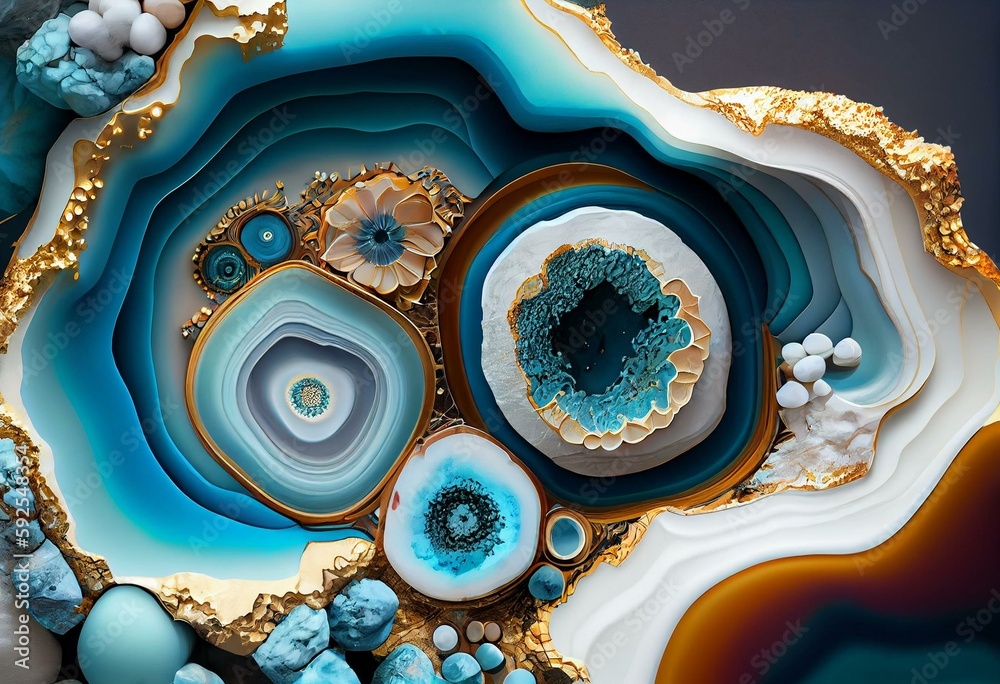 3d abstract marble wallpaper for wall decor .Resin geode and abstract ...