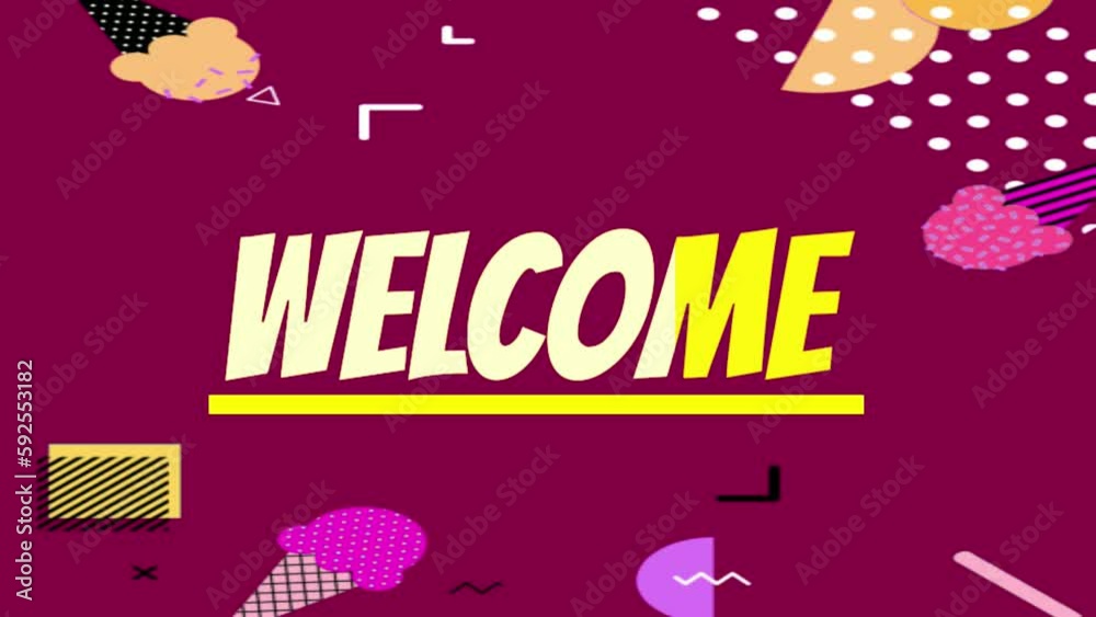 Vidéo Stock welcome caption footage, with a cool and modern background ...