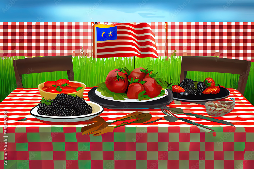 Excellent Juneteenth day picnic background with Black Liberation ...