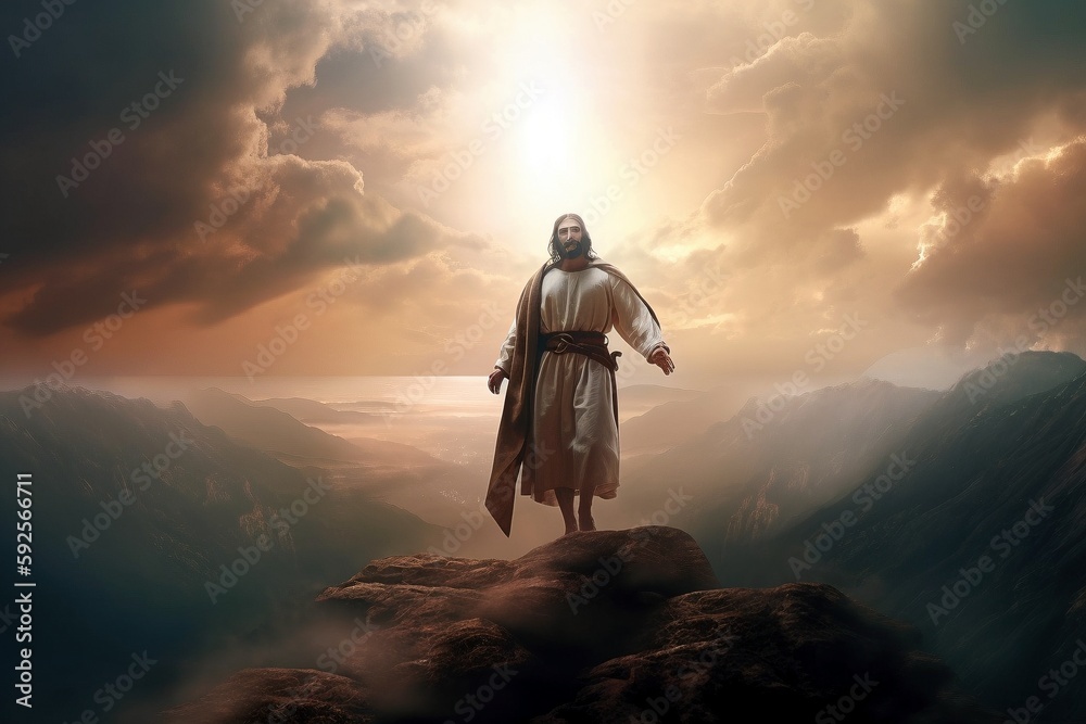 The Descent of Jesus Christ, Divine Scene, Generated by AI Stock ...