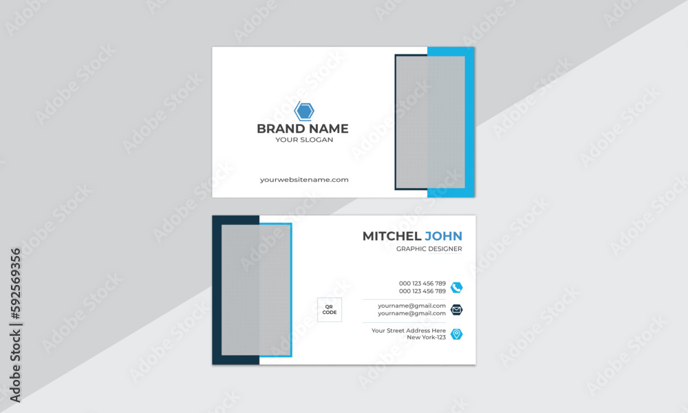 creative business card template, Portrait, landscape orientation ...
