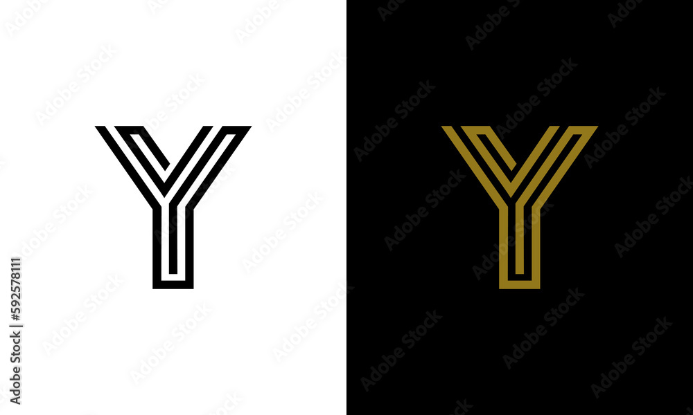 letter symbol icon Y line art abstract modern logo design Stock Vector ...