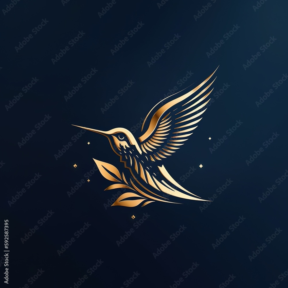 Logo concept art featuring hummingbird Generative AI Stock Illustration ...