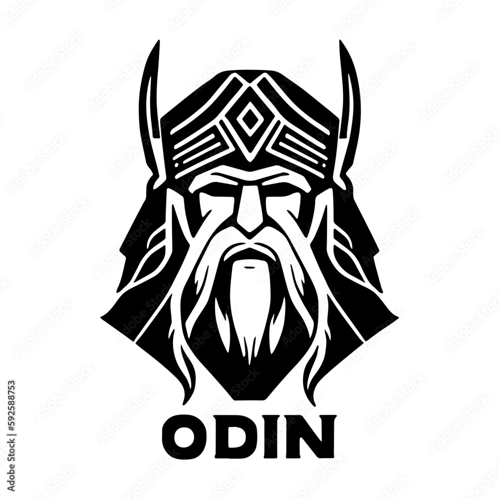 Odin Legendary God Mascot Vector. Odin vector and logo icon King ...