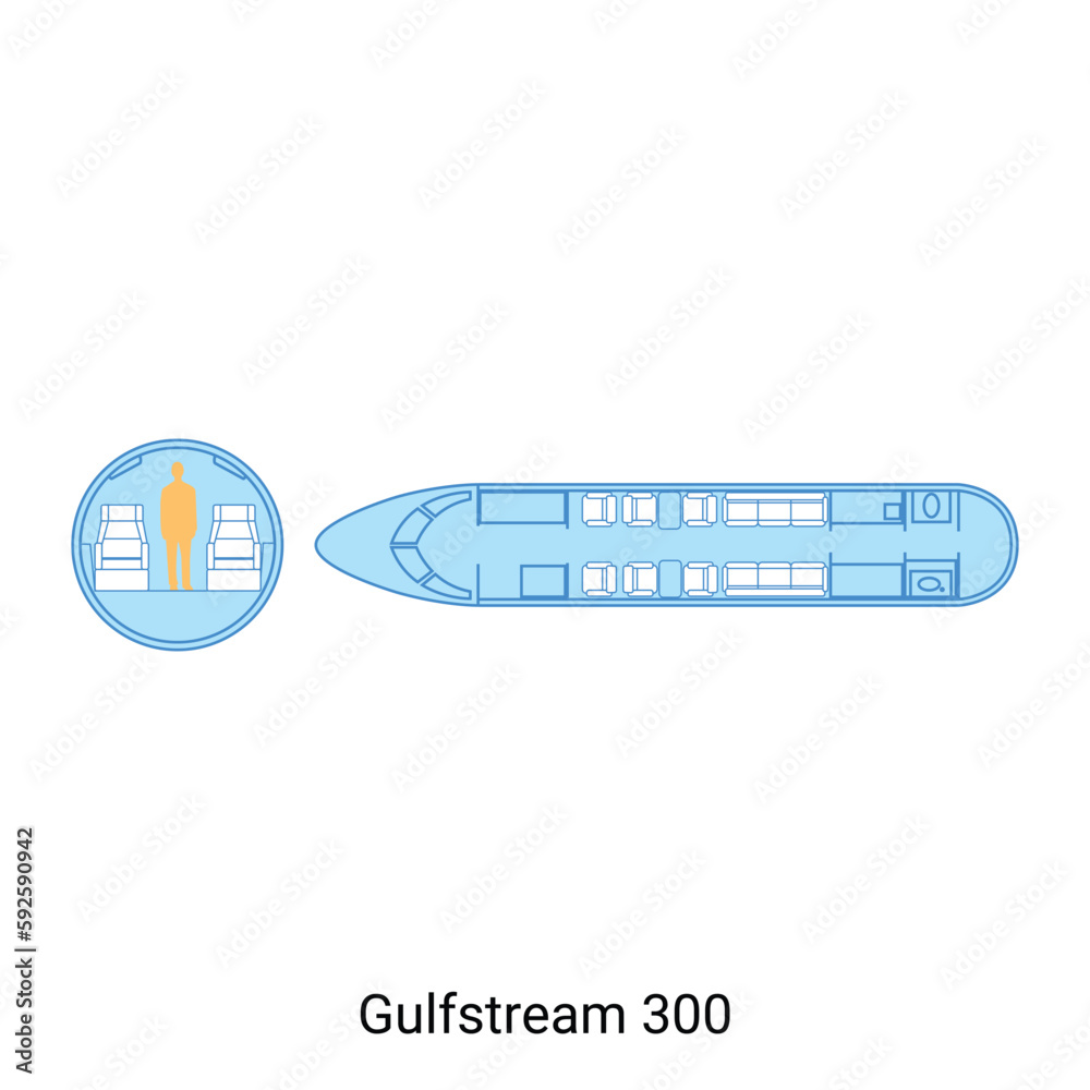 Gulfstream 300 airplane scheme. Civil Aircraft Guide Stock Vector ...