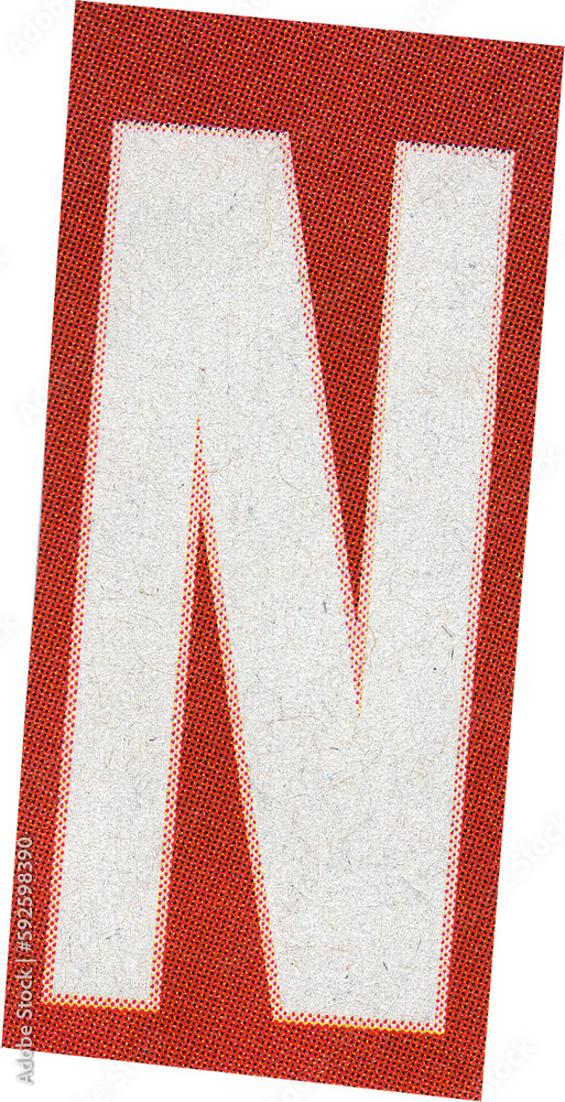 letter n magazine cut out font, ransom letter, isolated collage ...