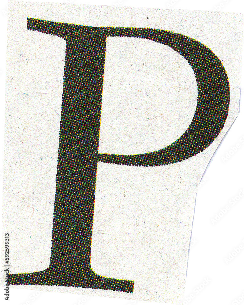letter p magazine cut out font, ransom letter, isolated collage ...