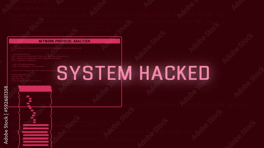 System Hacked Warning Animation. Detected Device Infected With A Virus ...