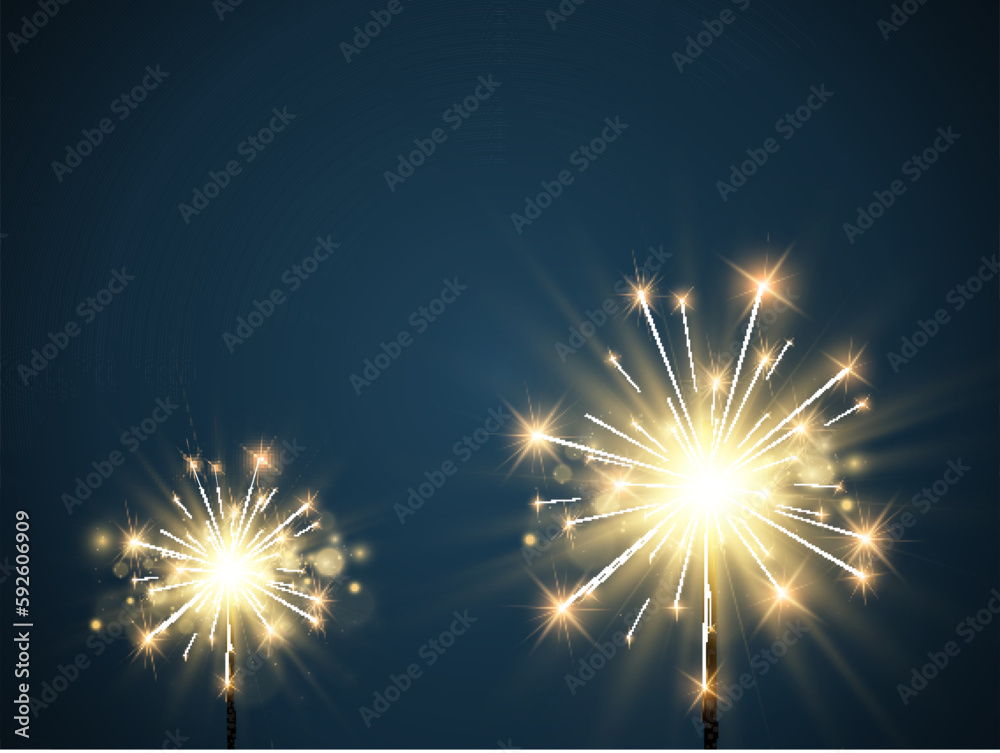 Vector illustration of sparklers on a transparent background. Stock ...