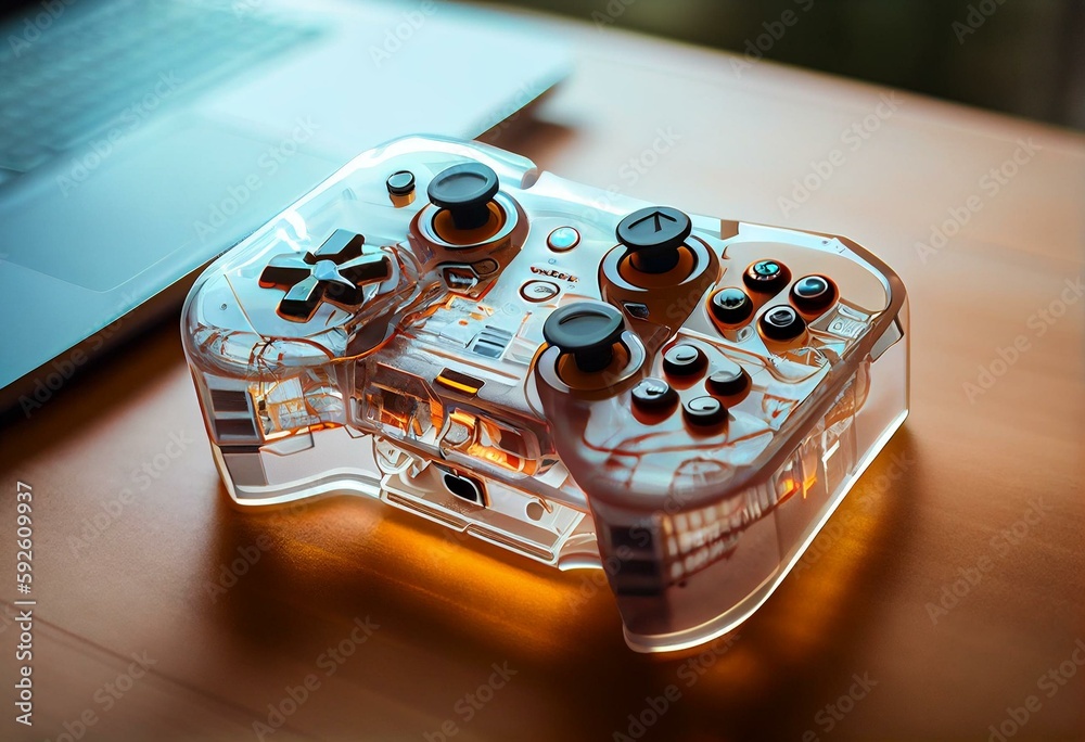 Transparent Gamepad with White Plastic Base for Enhanced Gaming ...
