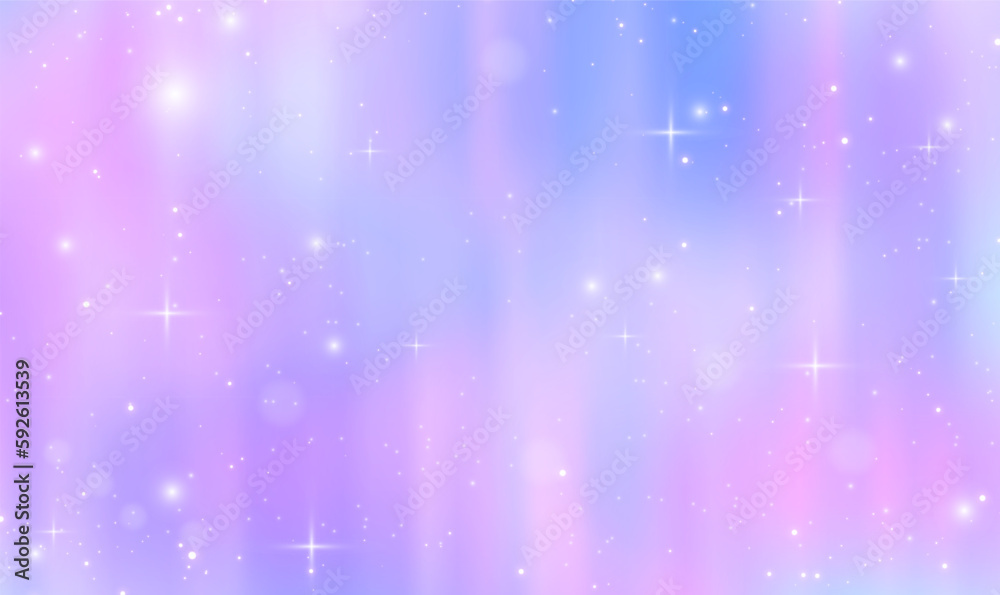 Holographic fairy background with magic sparkles, stars and blur. Fairy ...