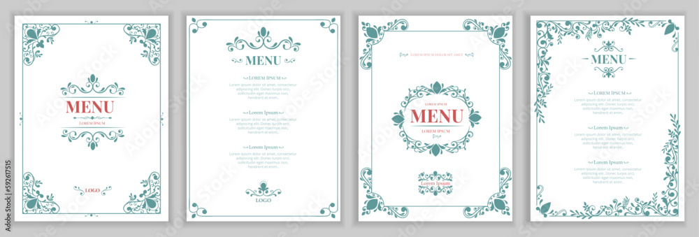 Vintage decoration menu, border frames. Design for italian or french ...
