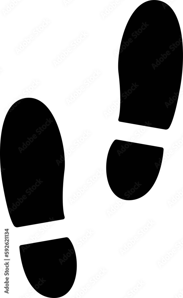 Footprint icon in png. Footstep symbol. Foot print in black. Human foot ...