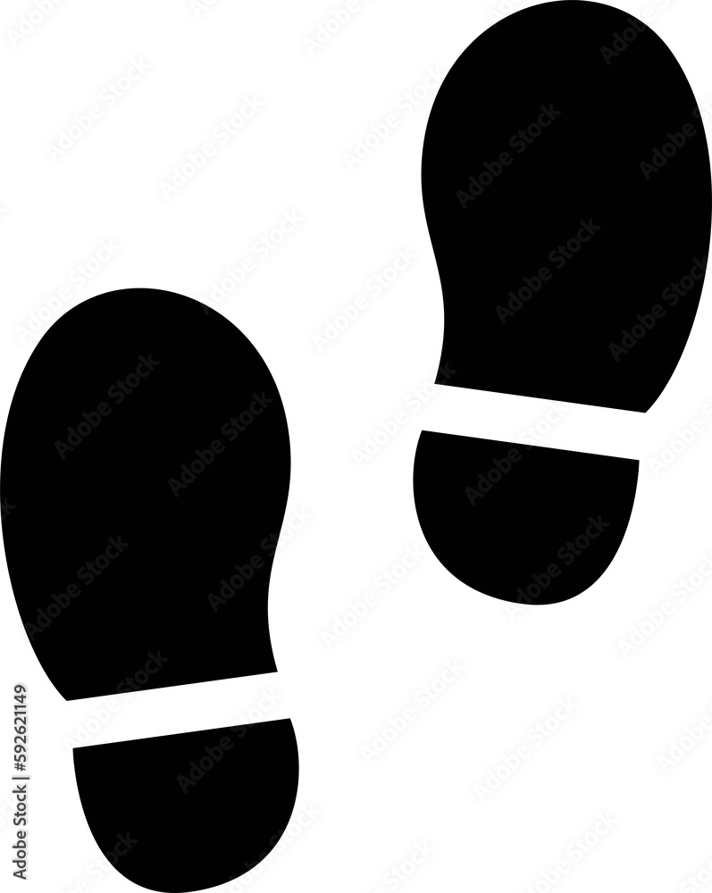 Footprint icon in png. Footstep symbol. Foot print in black. Human foot ...