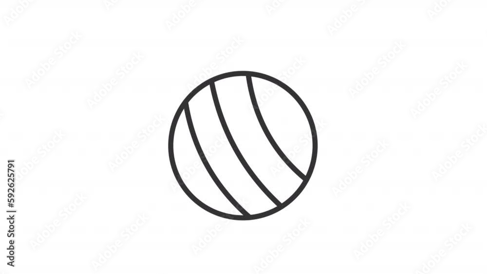 Stockvideo Animated ball linear icon. Rotating and bouncing sphere ...