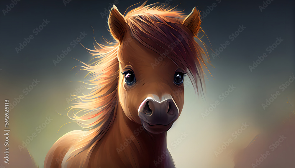 Cute Anime Horse - Generative AI Stock Illustration | Adobe Stock