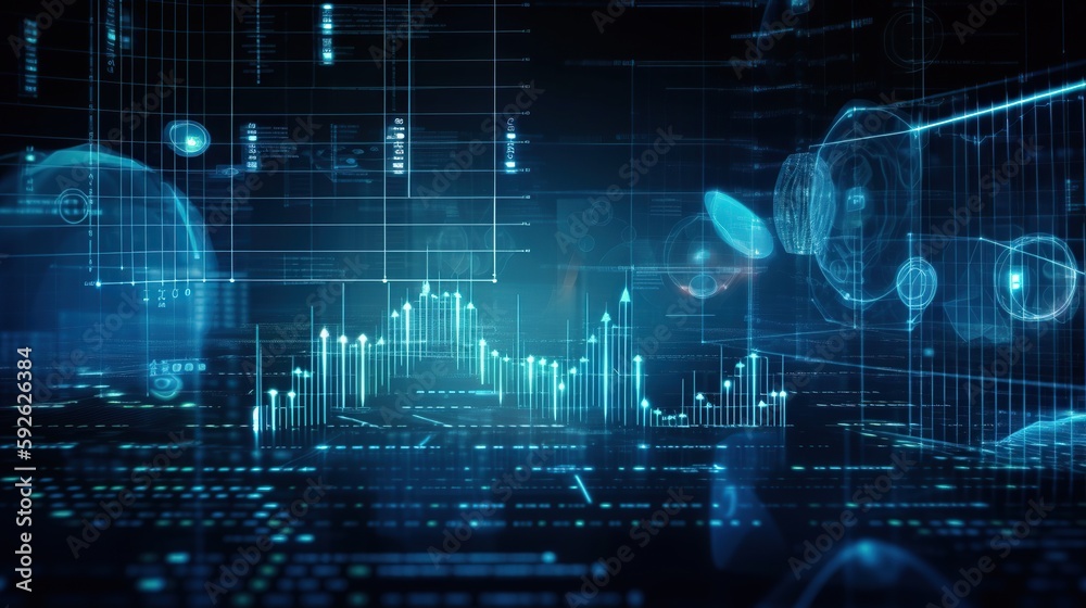 Modern digital panel screen with diagram chart. Cyber data abstract ...