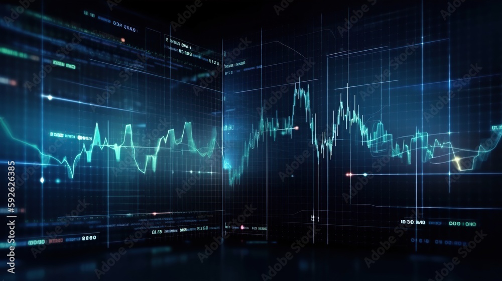 Modern digital panel screen with diagram chart. Cyber data abstract ...