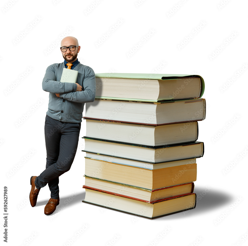 man with books png file Stock Photo | Adobe Stock