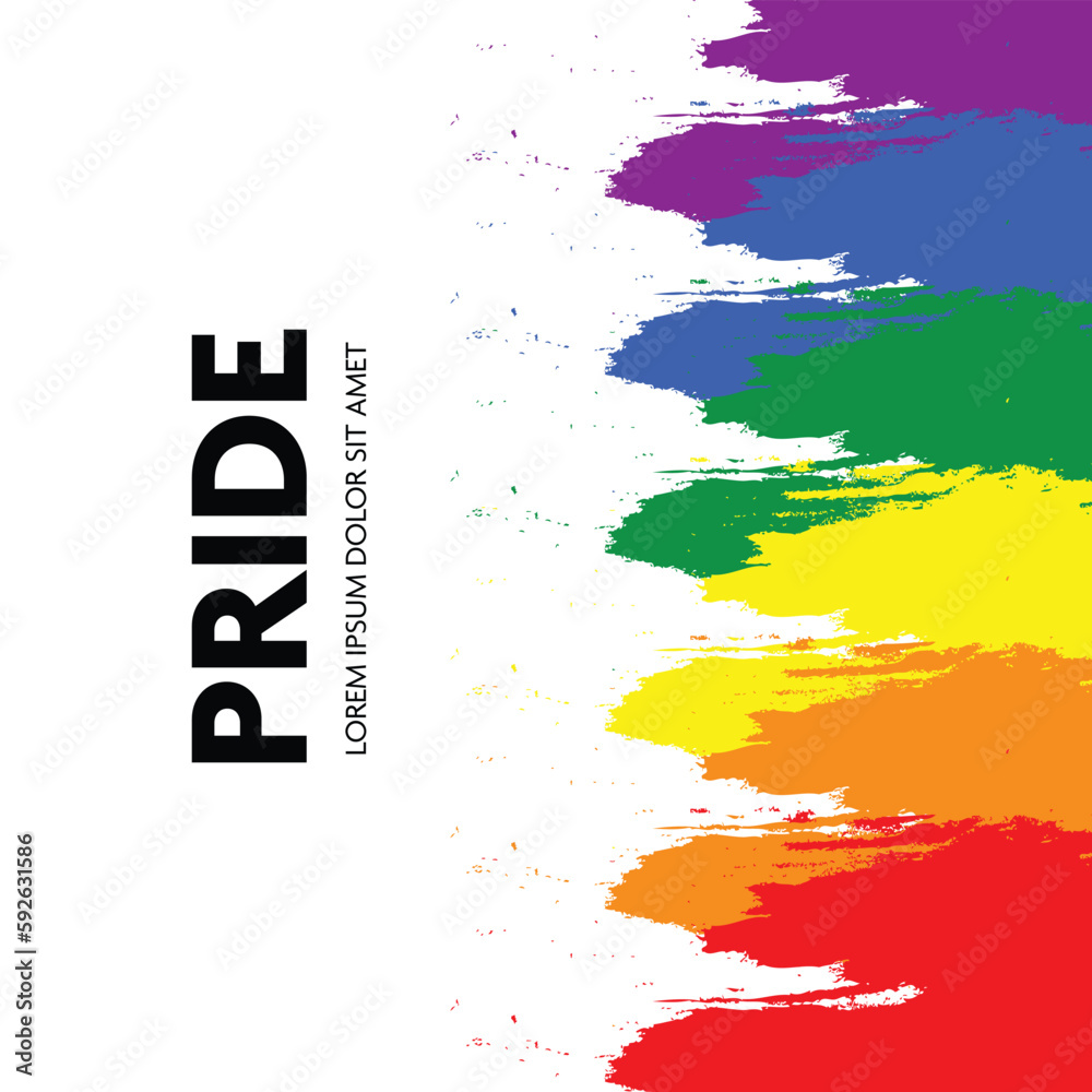 Square social media post layout with colored rainbow palette, LGBTI ...