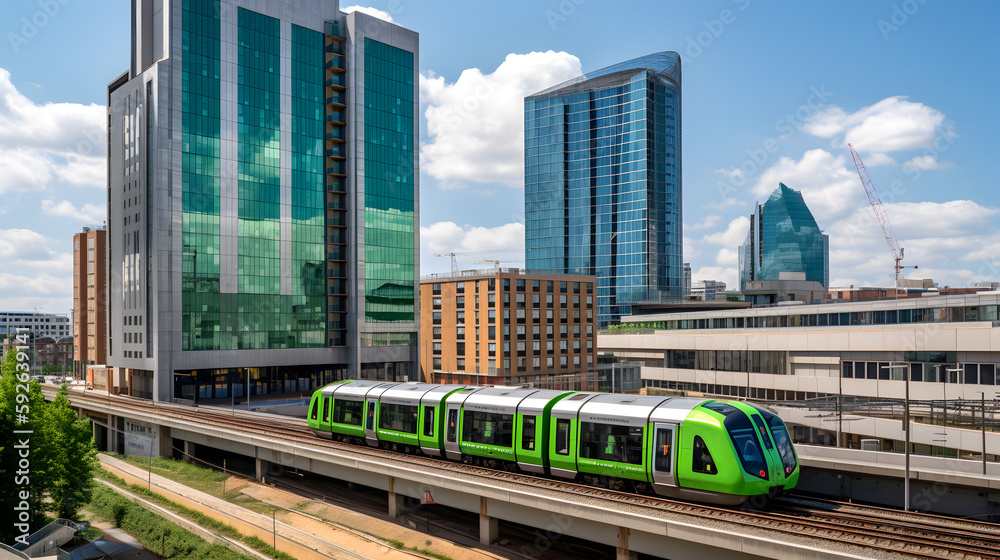 A symbol of the sustainable future of transportation in urban areas ...