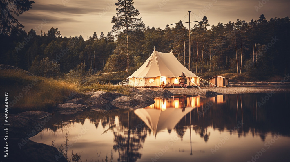Luxury Camping at its Best: Glamping with Copyspace for Your Own Text ...