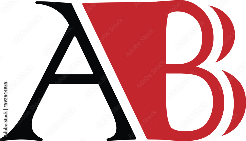 Sleek and modern AB vector letter logo design. Perfect for branding and ...