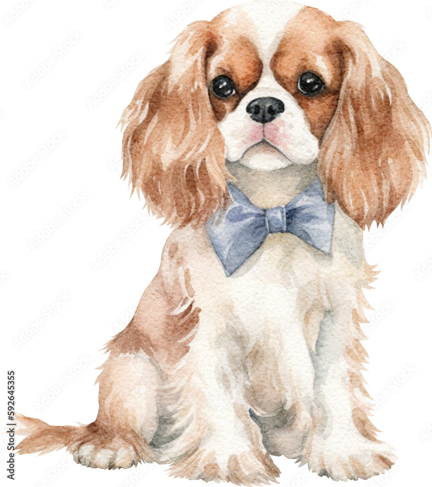 Cavalier dog illustration created with Generative AI technology Stock ...