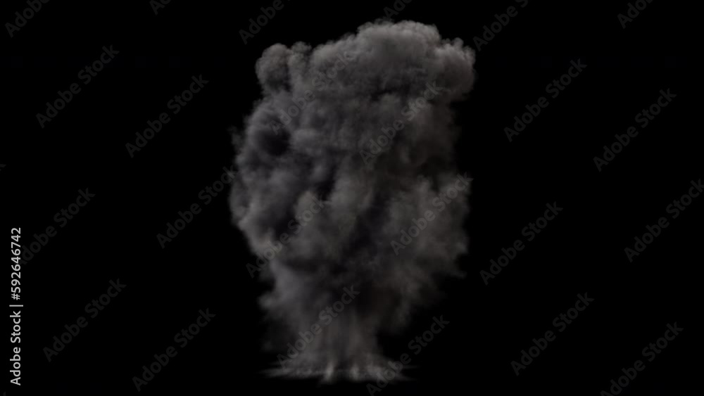 Huge Realistic Explosion with Dark Smoke on a Transparant Background ...