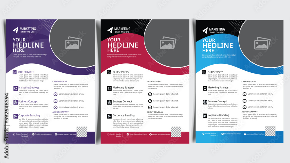 poster flyer pamphlet brochure cover design layout space for photo ...