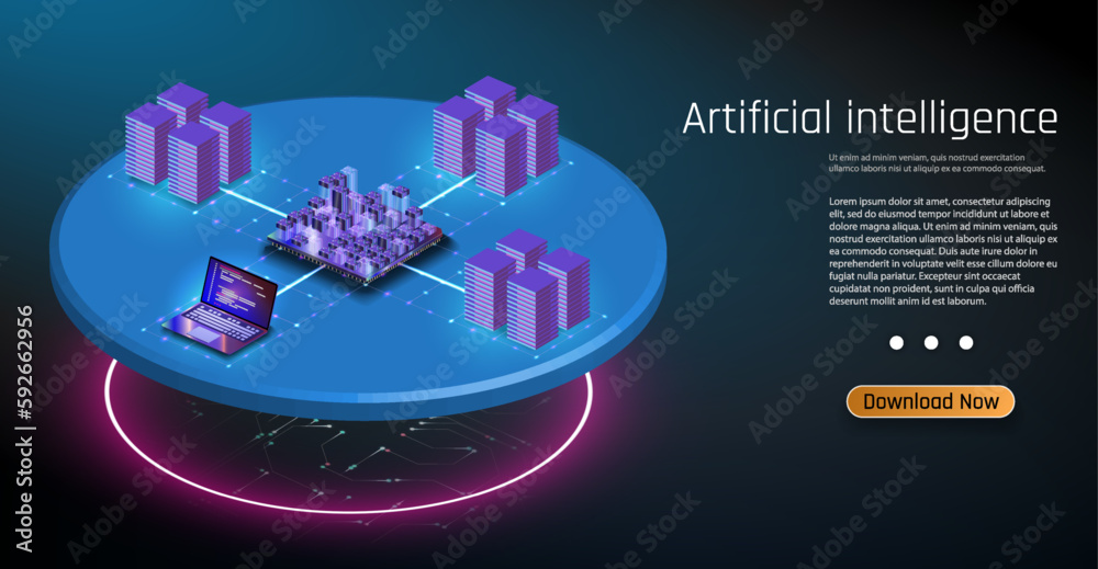 Artificial intelligence chatbot on technology background, AI Chatbot ...