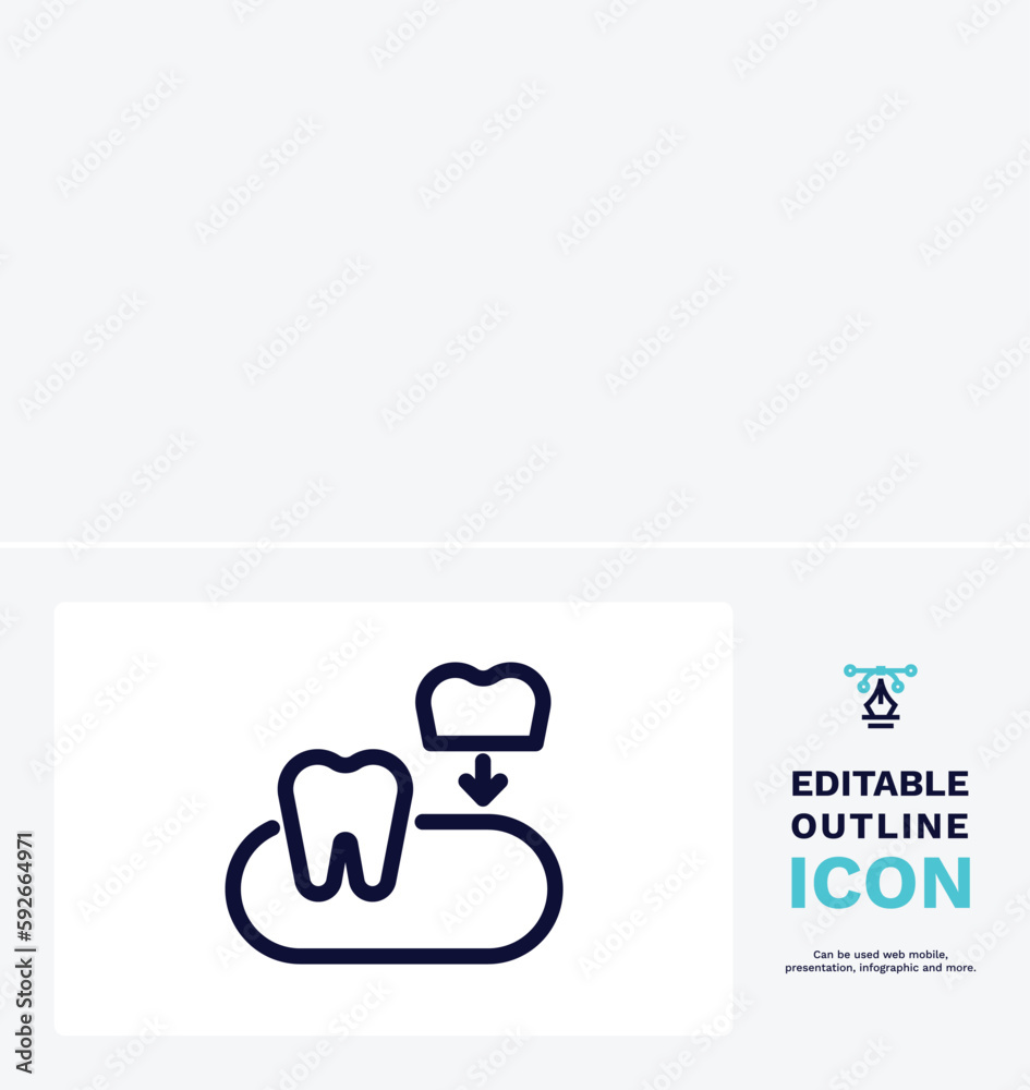 partial denture icon. Thin line partial denture icon from dental health ...