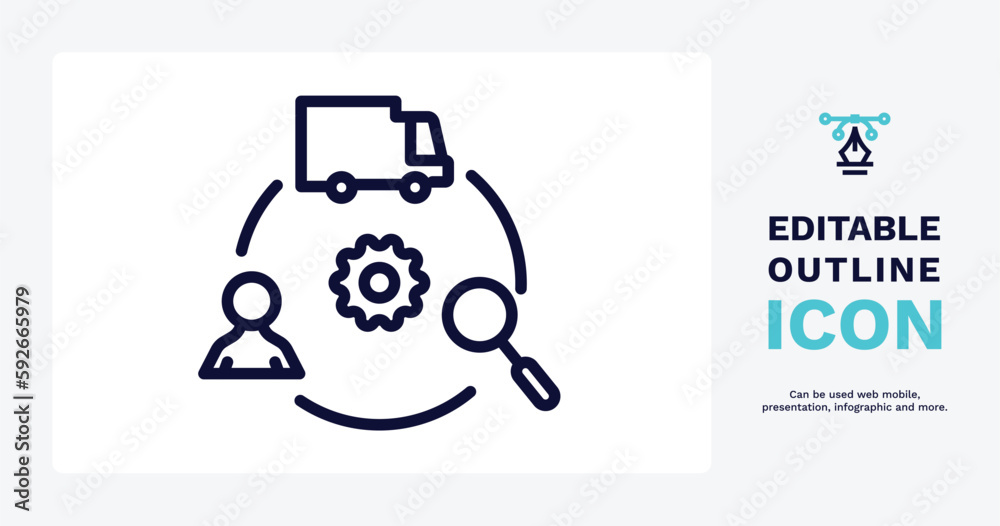 supply chain icon. Thin line supply chain icon from delivery and ...