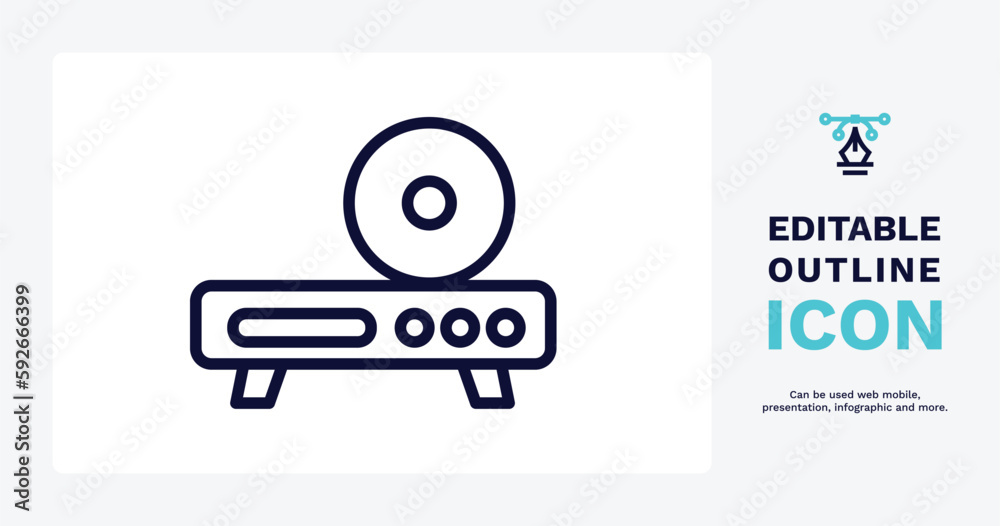 dvd player icon. Thin line dvd player icon from electronic device and ...