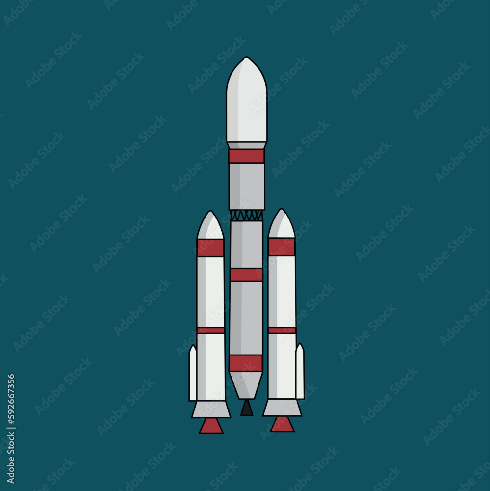 ISRO Satellite Launch Vehicle (GSLV) vector illustration | Indian Space ...
