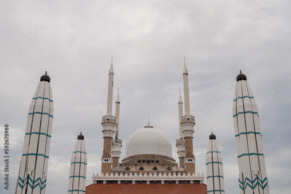 Great mosque on the Semarang Central Java, when day time with cloudy ...