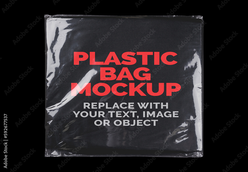 Plastic Bag Transparent Case Texture Effect Mockup Template Stock ...