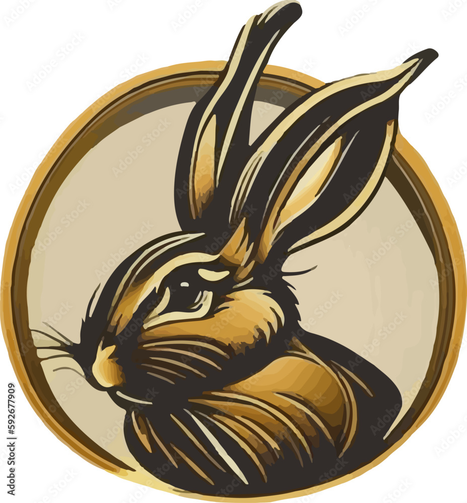 Rabbit logo multicolor vector illustration isolated on white background ...